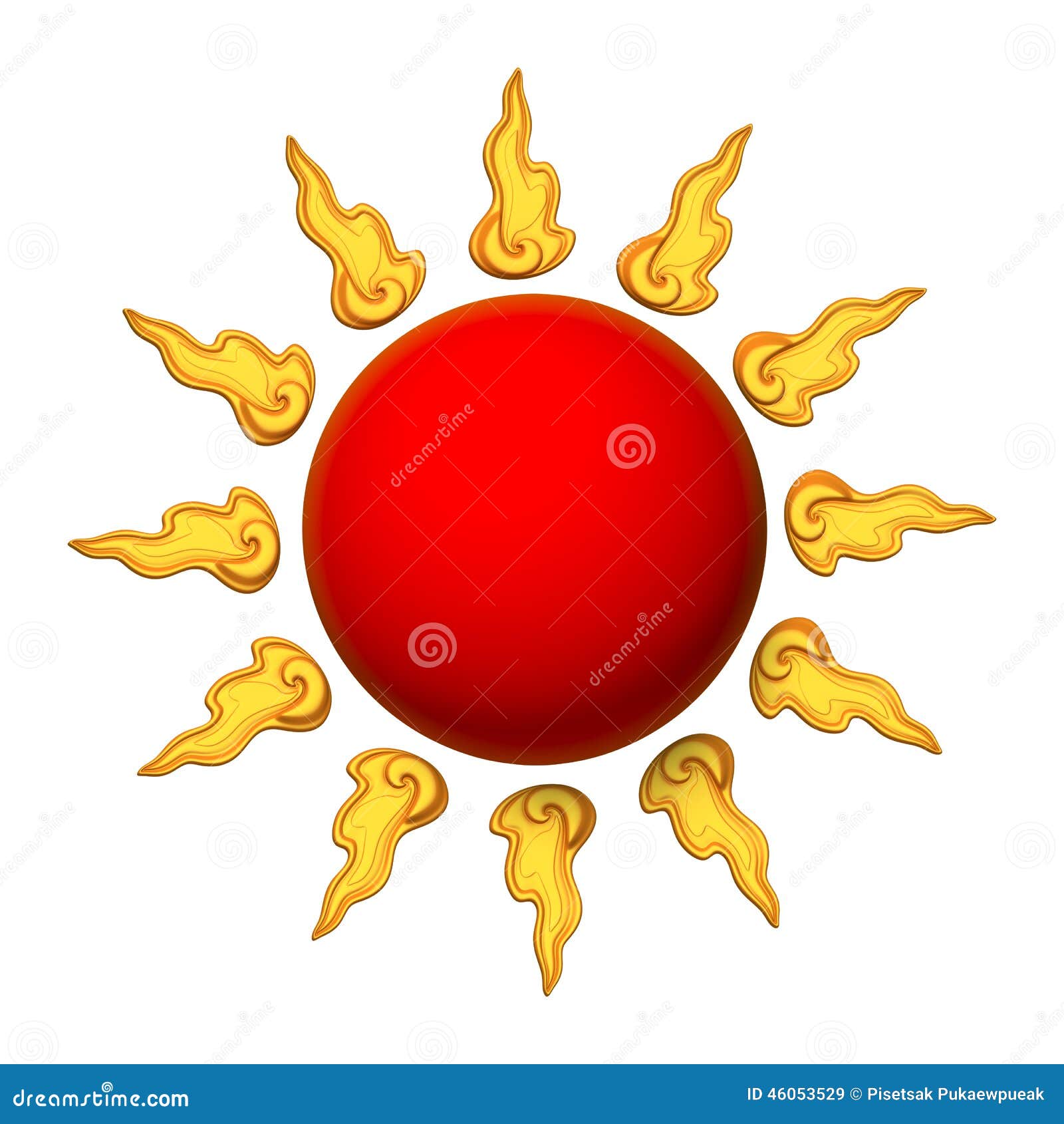 3D Red Sun stock illustration. Illustration of rays, summer - 46053529