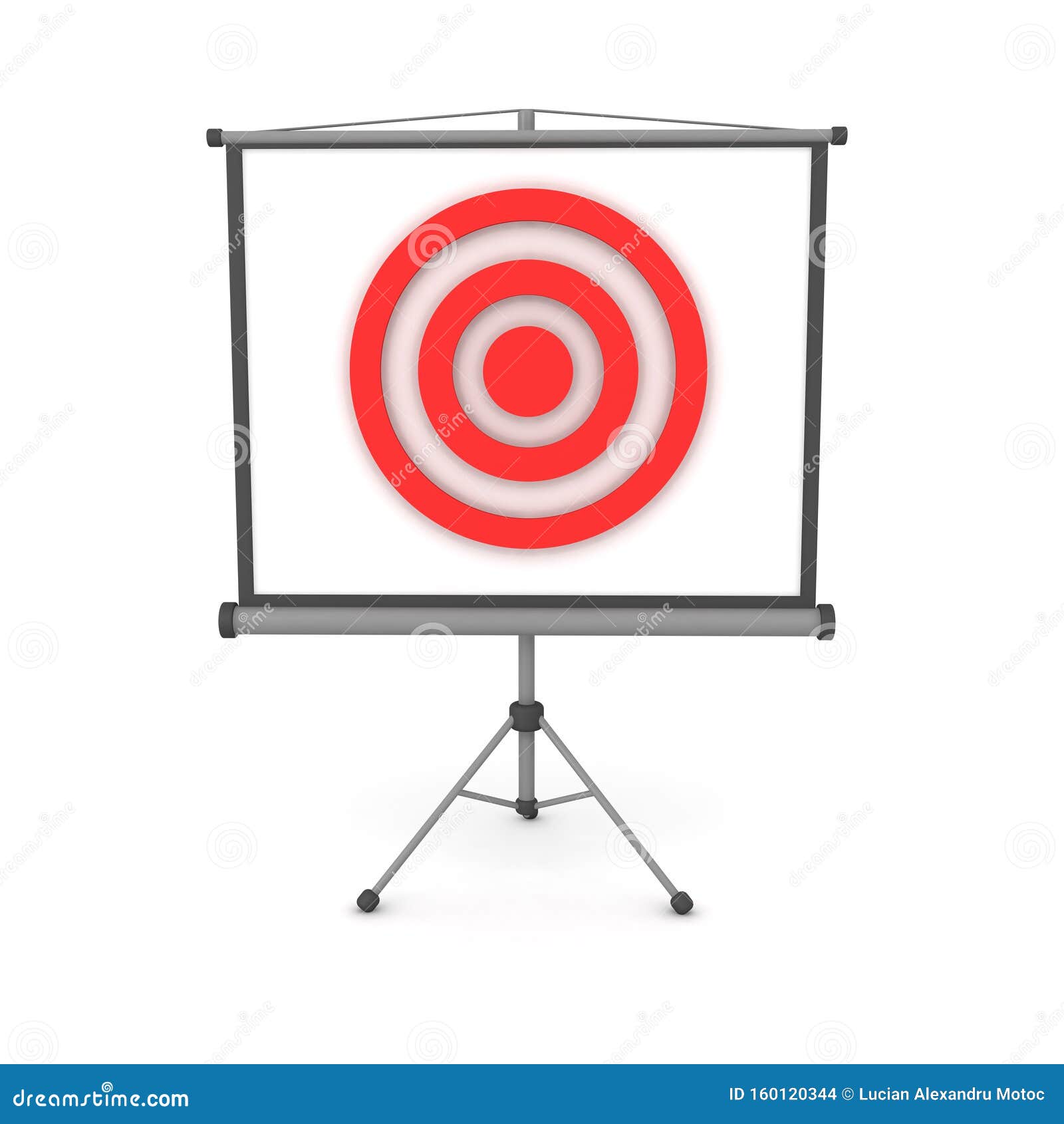 3D Red Target on Projector Screen Stock Illustration - Illustration of ...