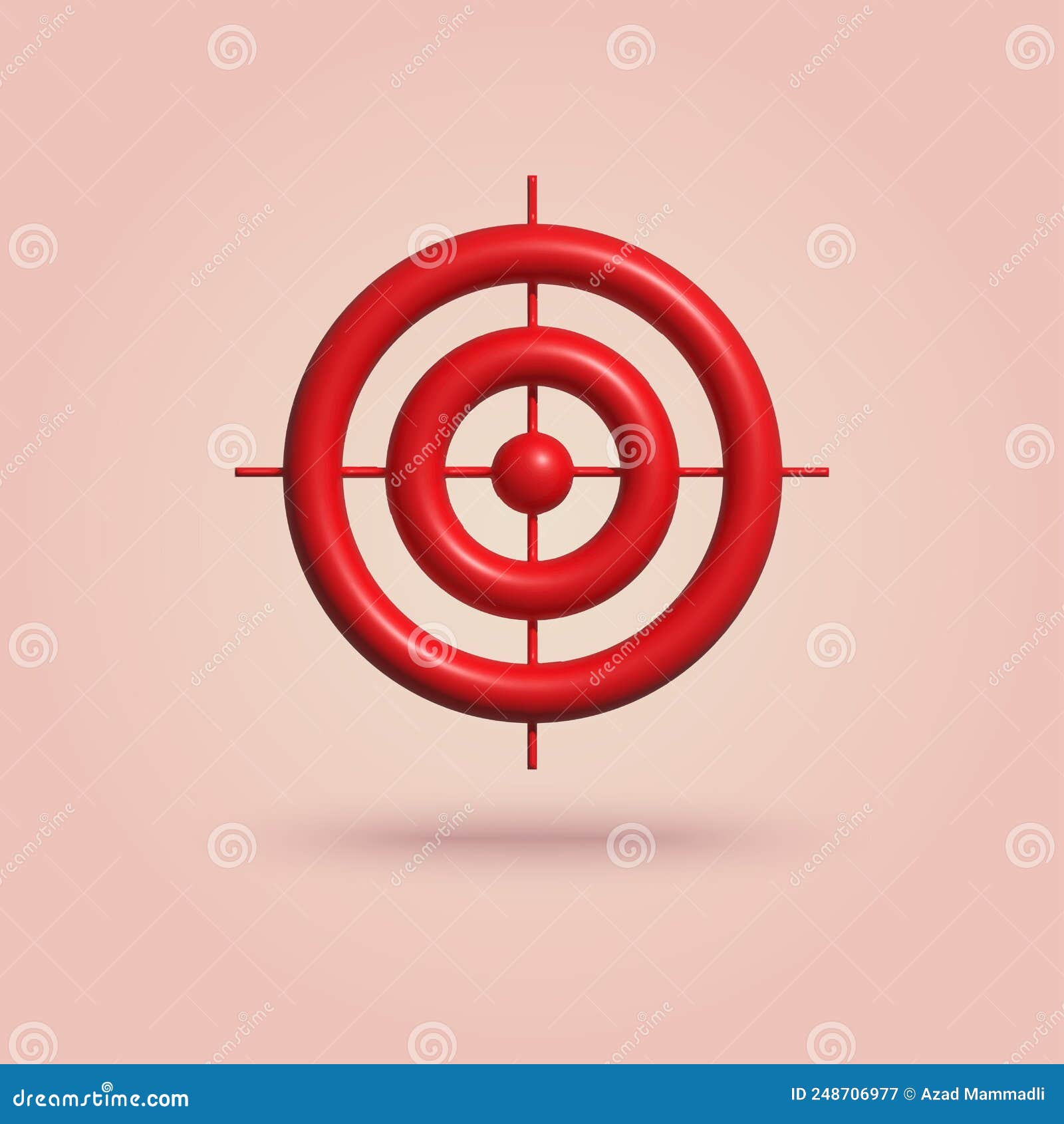 3d red target sign. Vector stock vector. Illustration of business ...