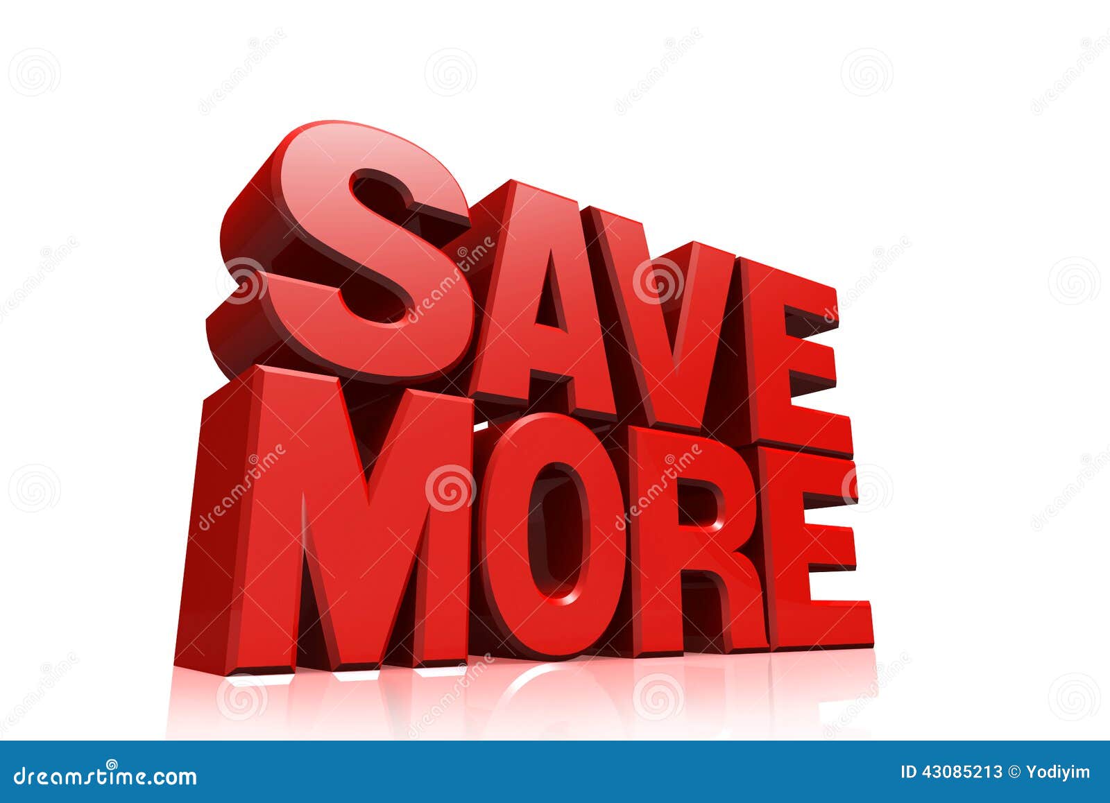 3D red text save more stock illustration. Illustration of season - 43085213