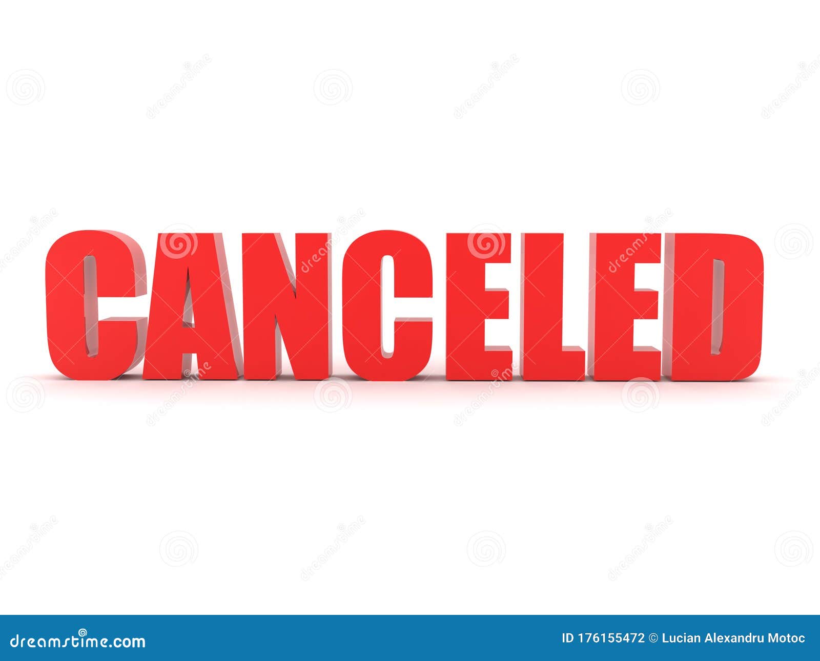 3D Red Text Saying Canceled Stock Illustration - Illustration of ...