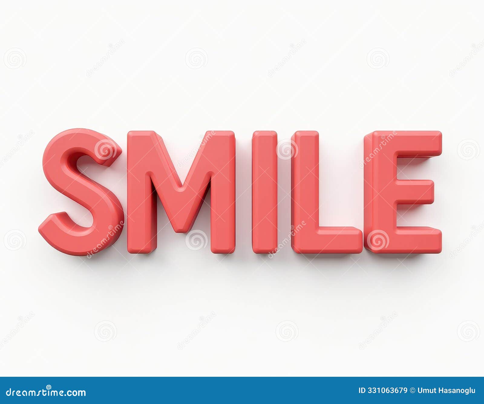 3D Red Text SMILE on a White Background. Stock Illustration ...