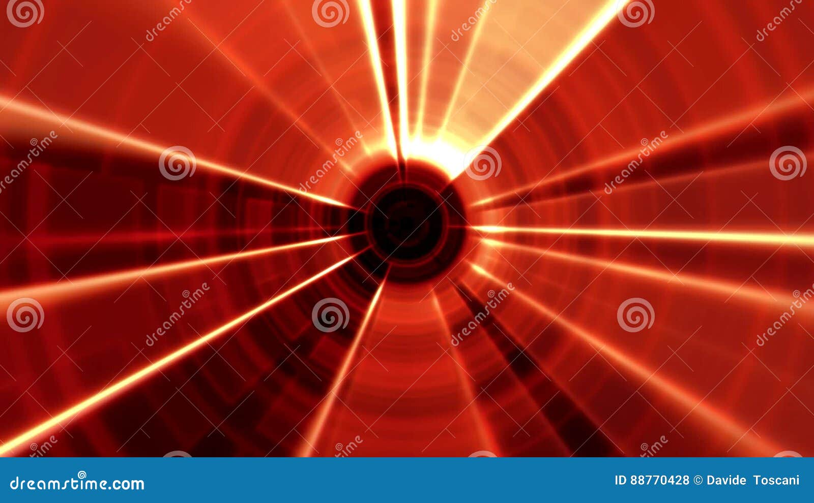 2D Red Tron Tunnel Portal Vortex with Light Rays Stock Footage - Video ...