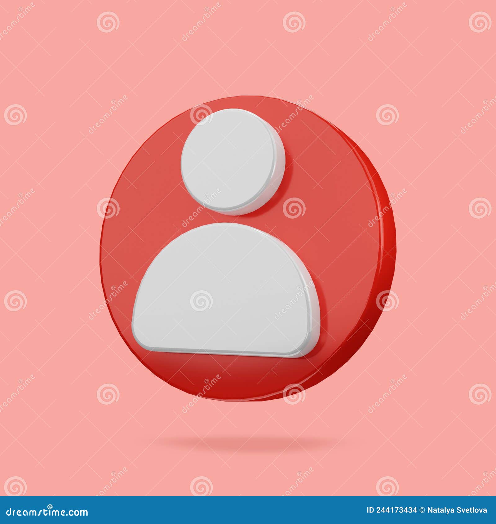 3D Red User Icon. Profile Symbol. 3D Rendering. Stock Illustration ...