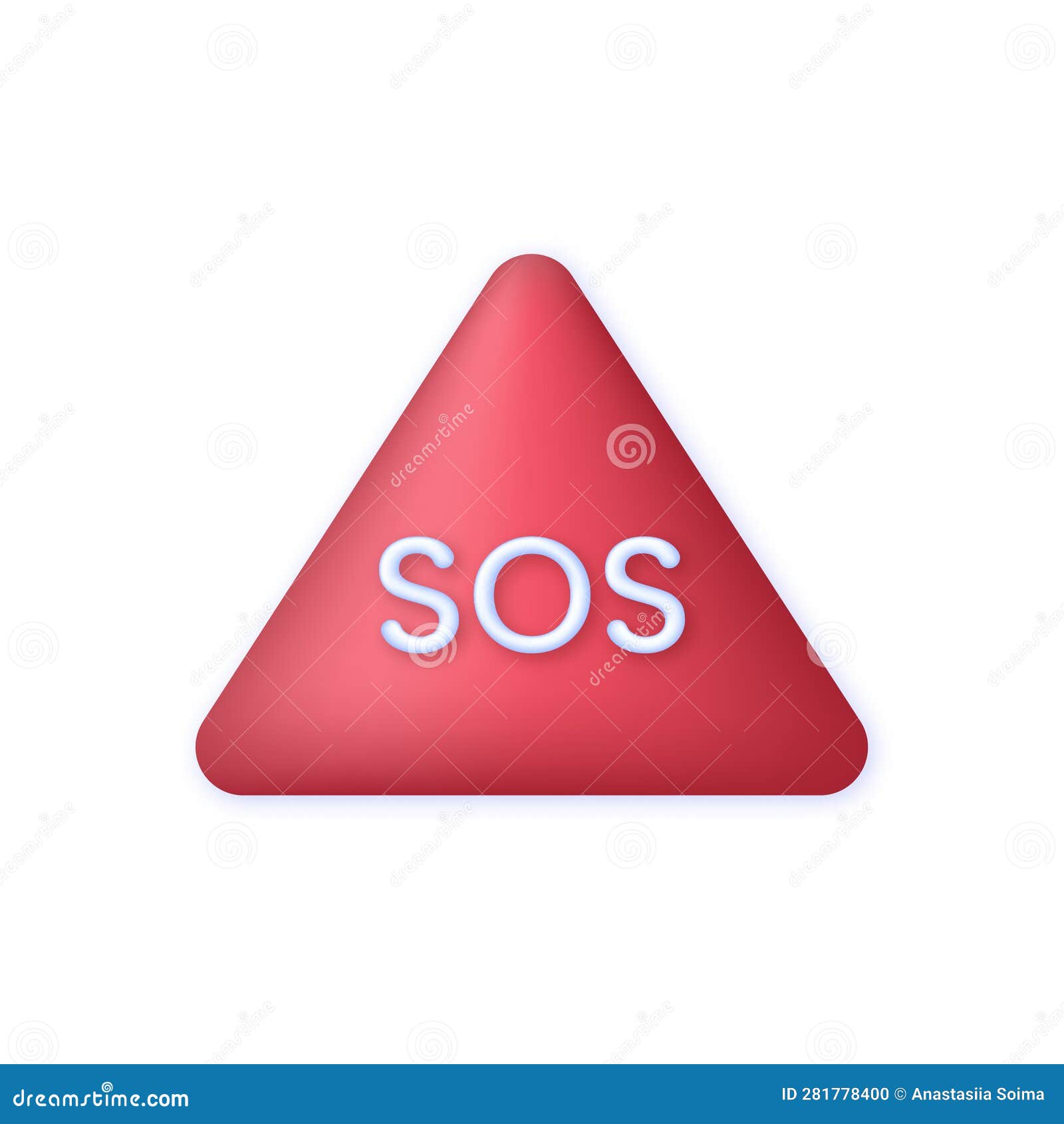 3D Red Warning Sign. Attention and SOS Concept Stock Vector ...