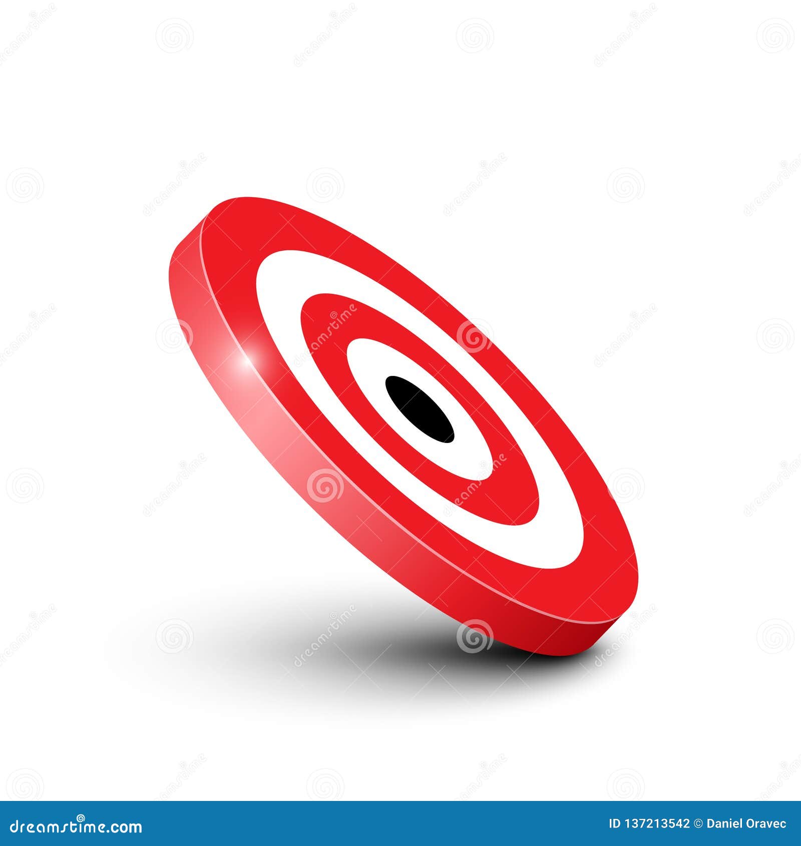 3D Red and White Bullseye Target Icon Stock Vector - Illustration of ...