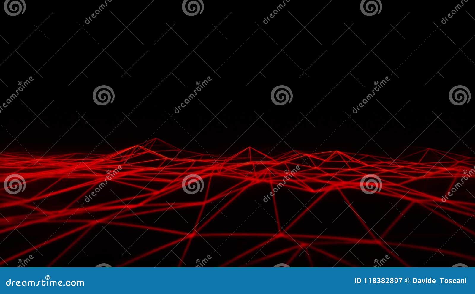 3D Red Wireframe Grid Landscape Graphic Element Loopable Stock Video ...