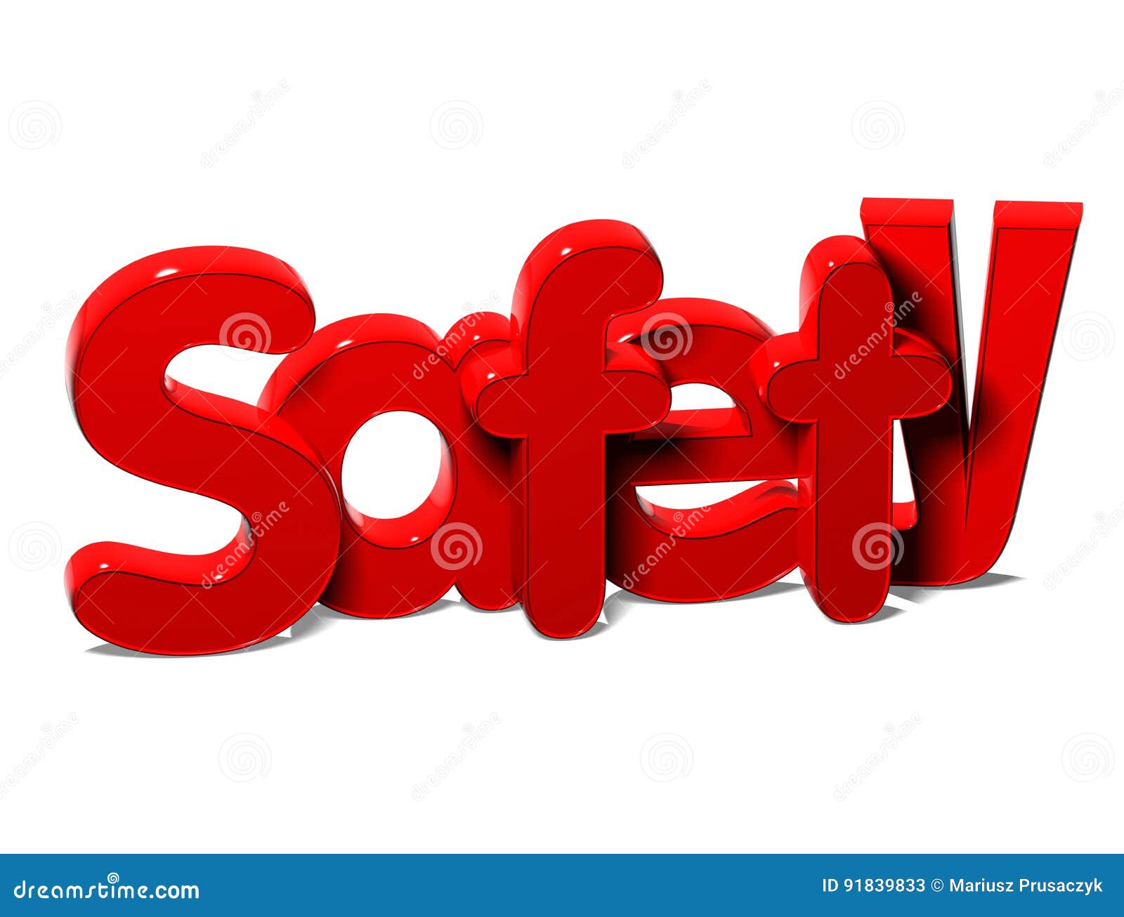 3D Red Word Safety on White Background Stock Illustration ...