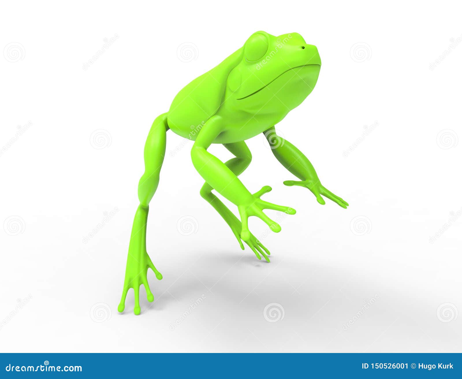 3d Rednering Of A Jumping Frog Isolated In White Studio Background ...