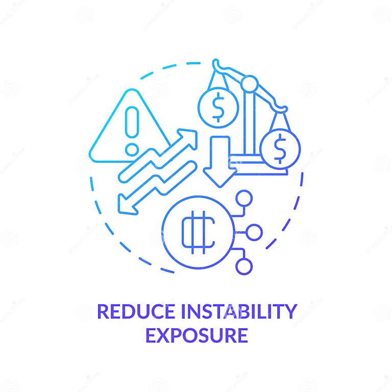 2D Reduce Instability Exposure Line Icon Concept Stock Illustration ...