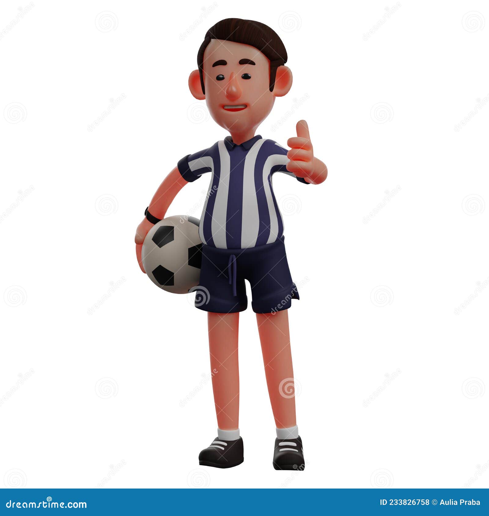 3D Referees Cartoon Design with Thumbs Up Stock Illustration ...