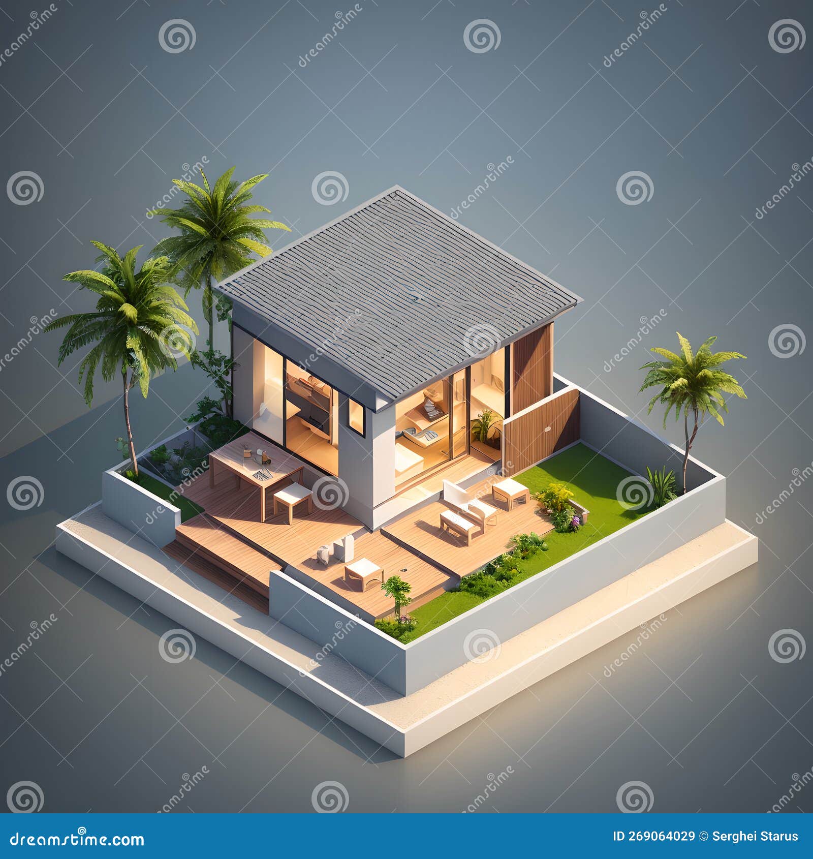 3D Reference Model of a Cute Small House for Warm Climate, AI Generated ...
