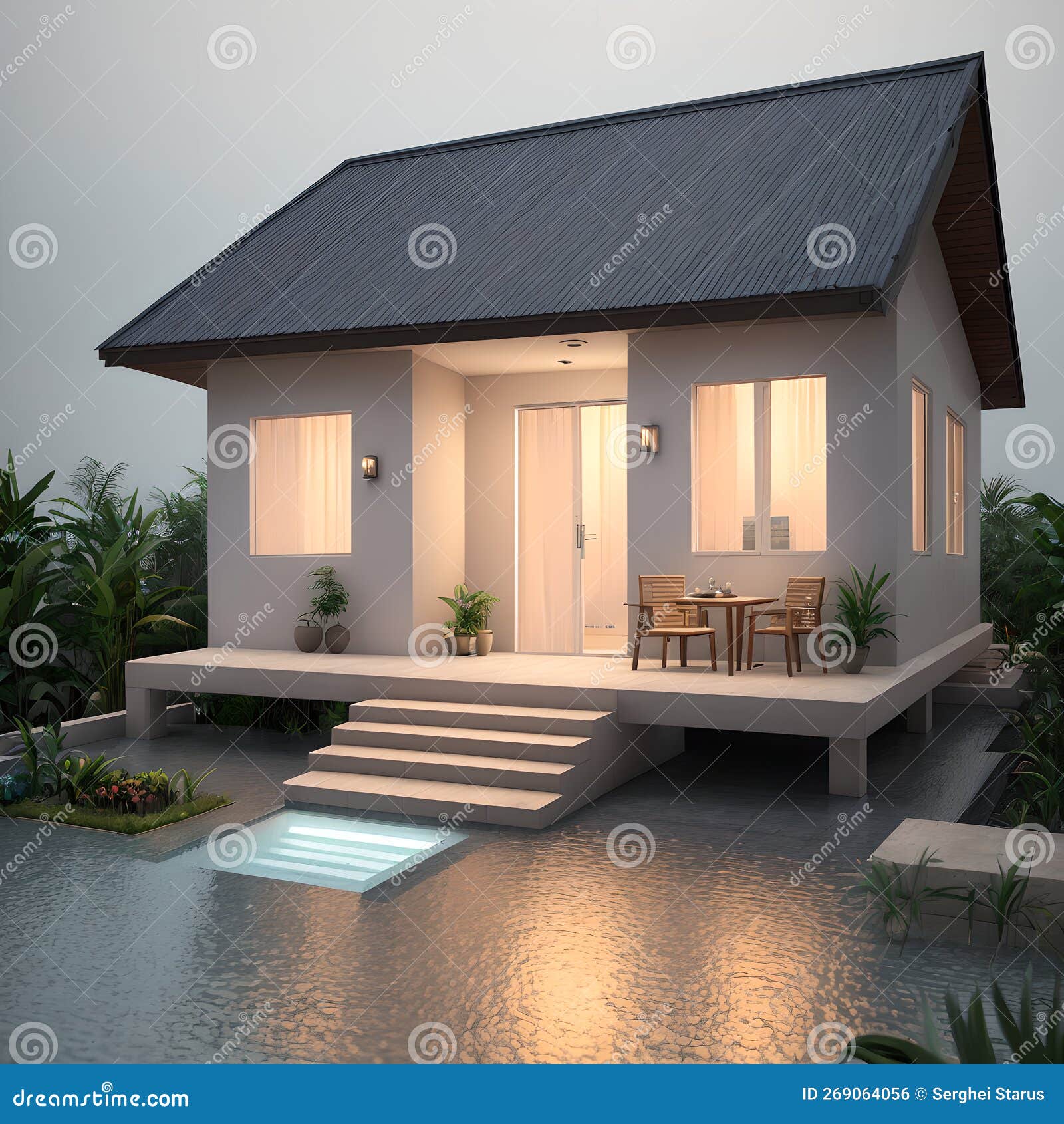 3D Reference Model of a Cute Small House for Warm Climate, AI Generated ...