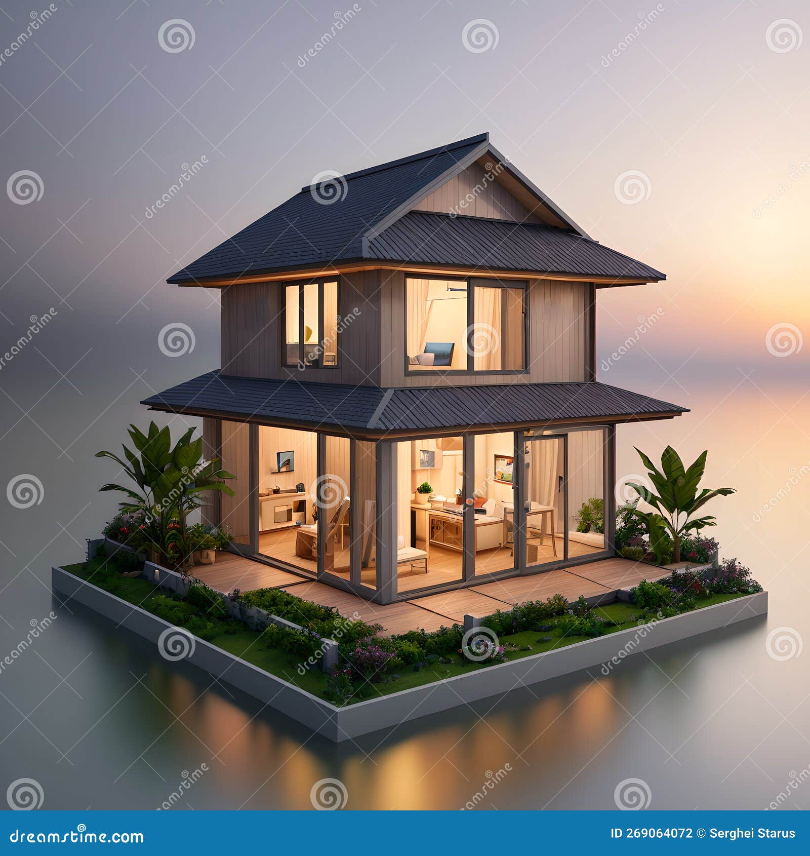 3D Reference Model of a Cute Small House for Warm Climate, AI Generated ...