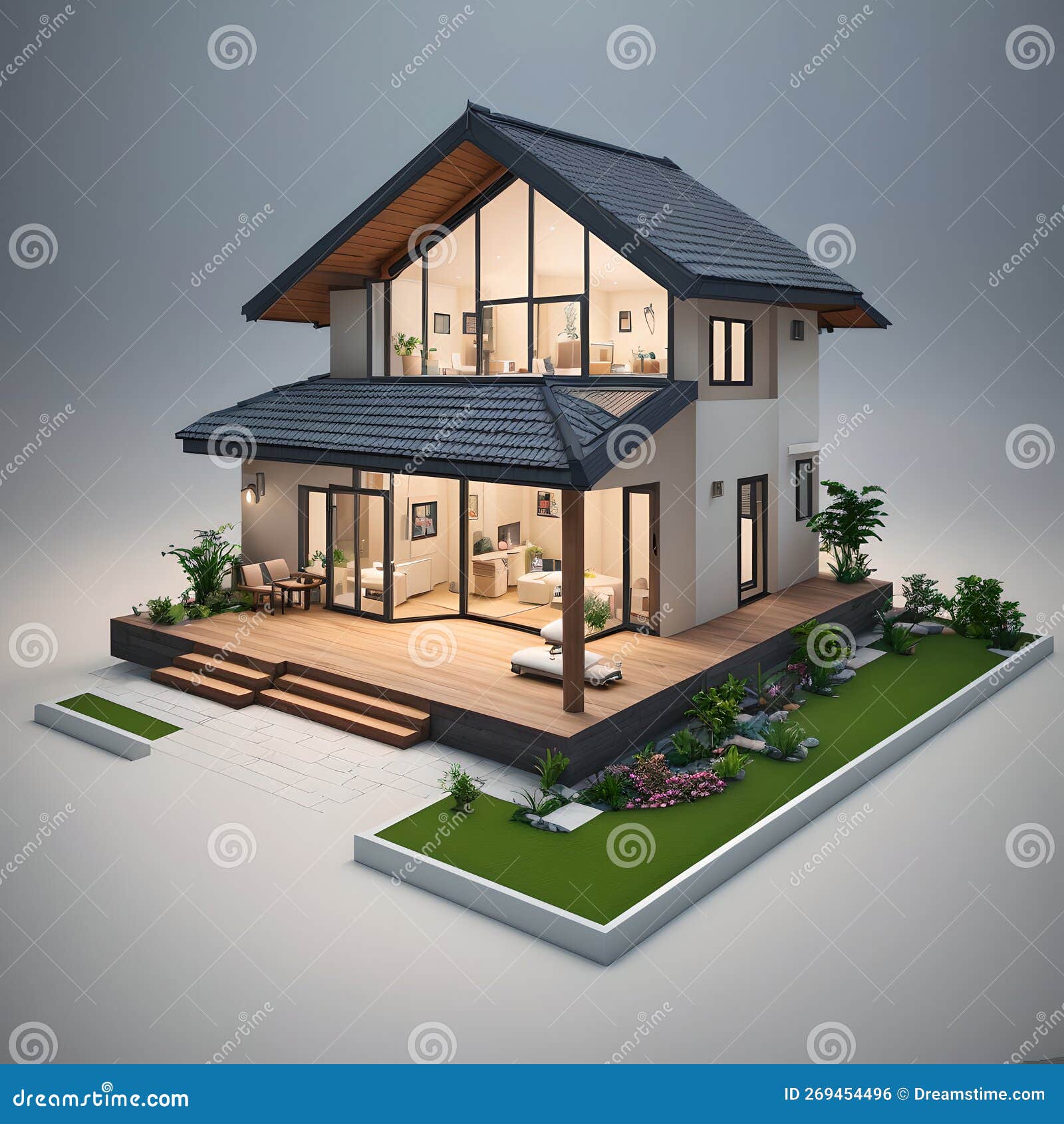 3D Reference Model of a Cute Small House for Warm Climate, AI Generated ...