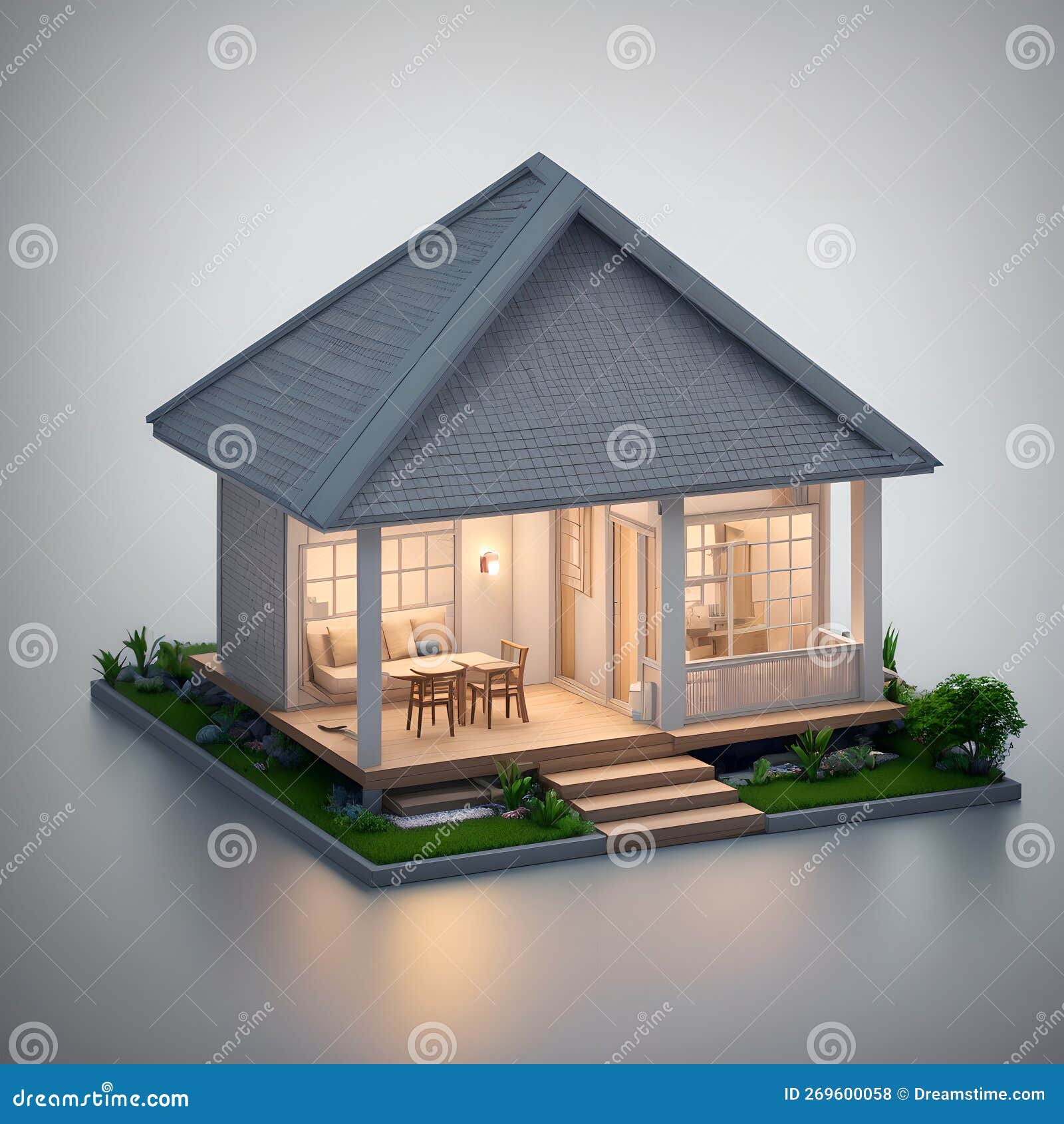 3D Reference Model of a Cute Small House for Warm Climate, AI Generated ...