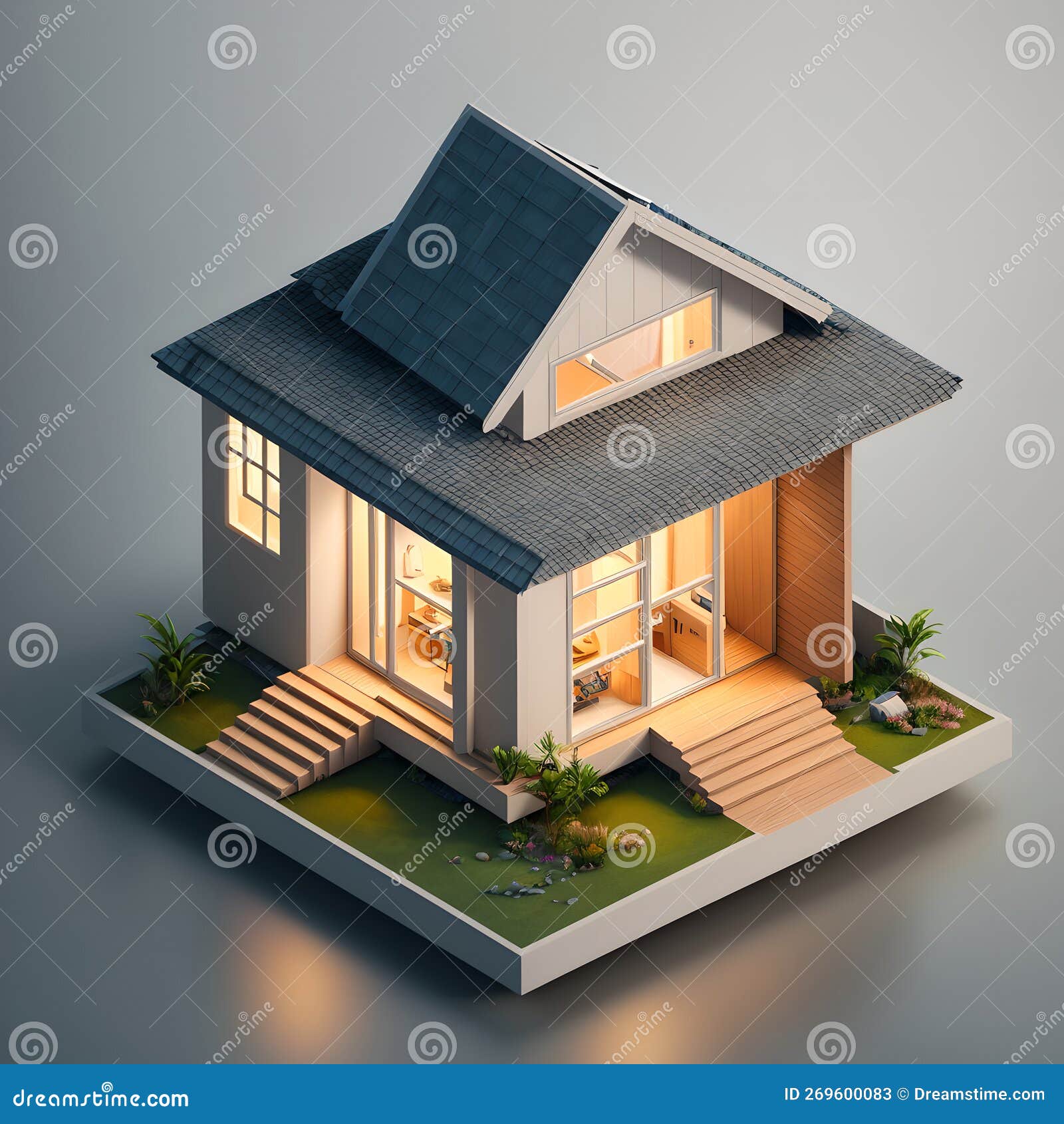 3D Reference Model of a Cute Small House for Warm Climate, AI Generated ...