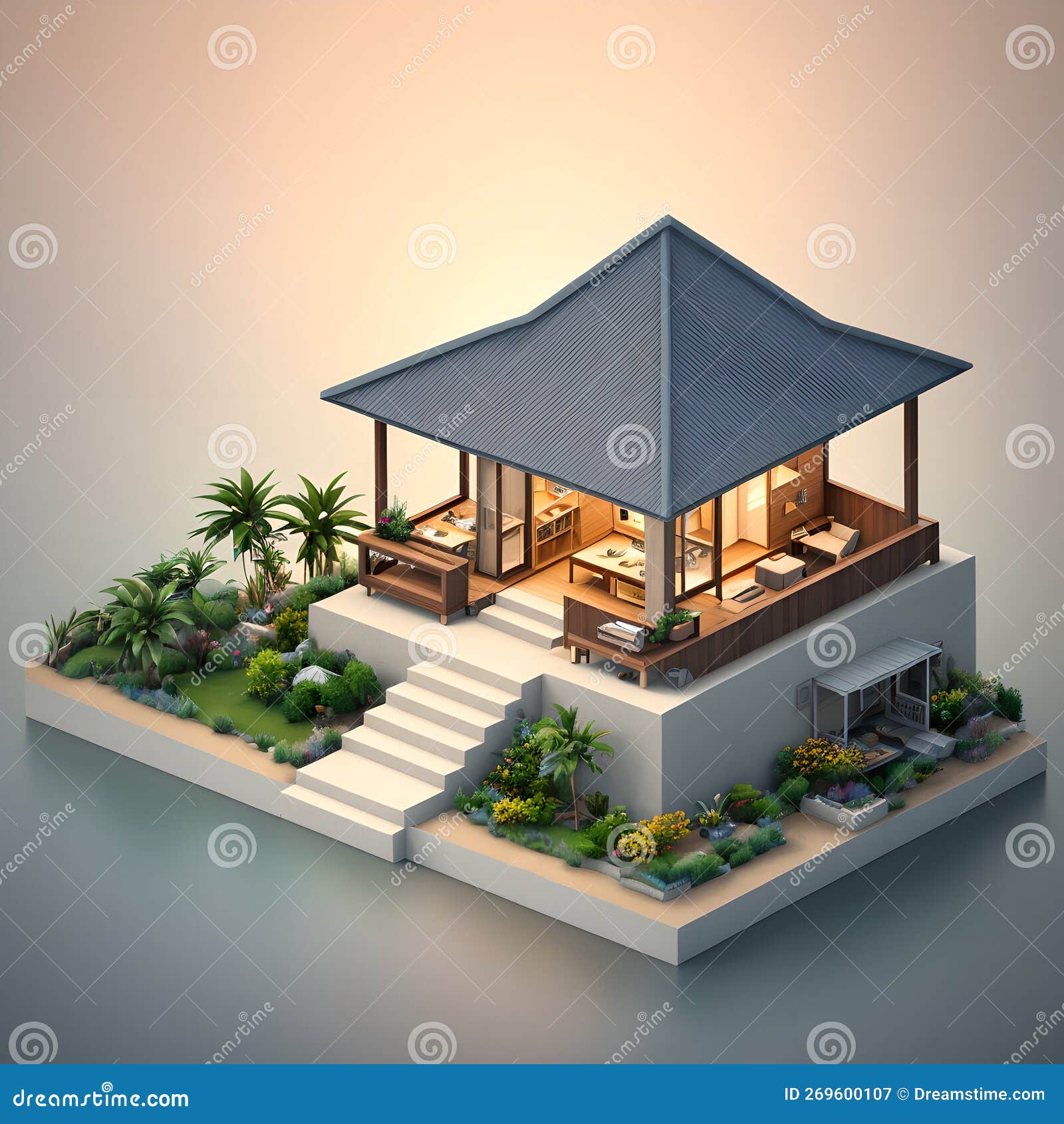 3D Reference Model of a Cute Small House for Warm Climate, AI Generated ...