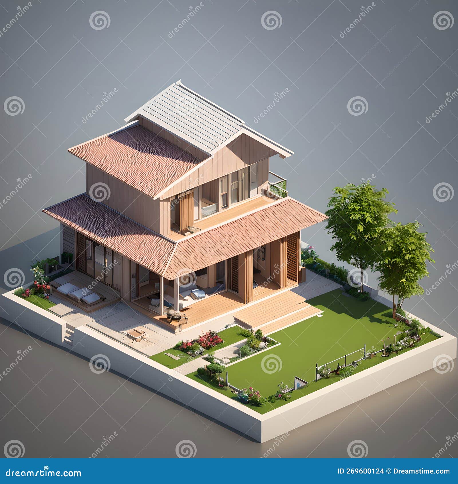3D Reference Model of a Cute Small House for Warm Climate, AI Generated ...