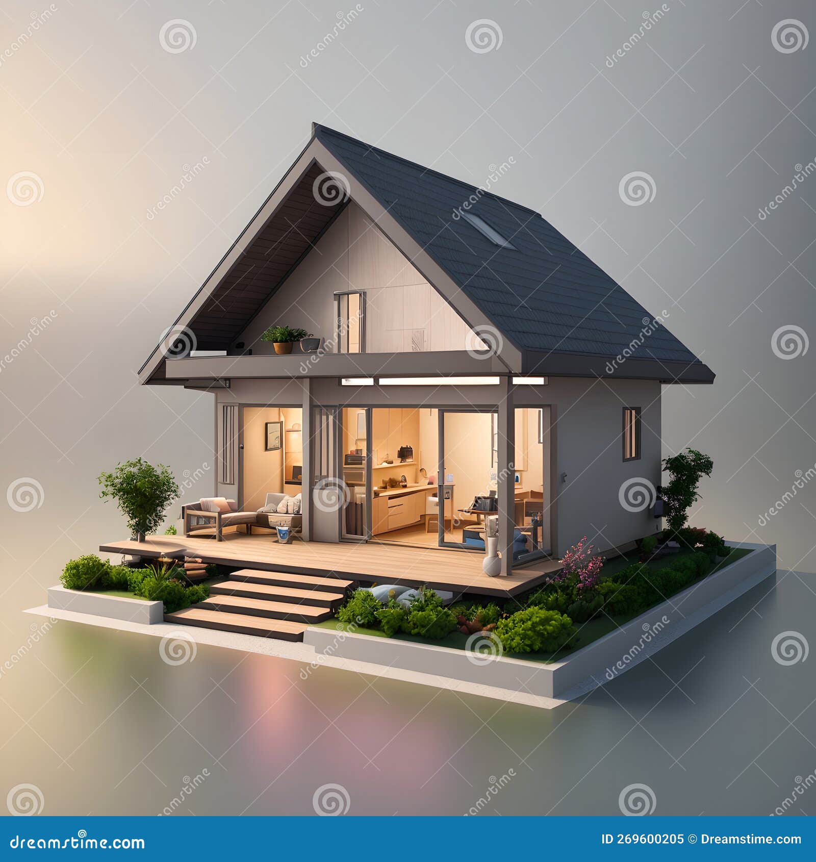 3D Reference Model of a Cute Small House for Warm Climate, AI Generated ...
