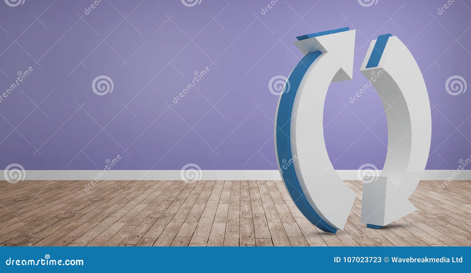 3D Refresh Icon on Floor in Room Stock Illustration - Illustration of ...