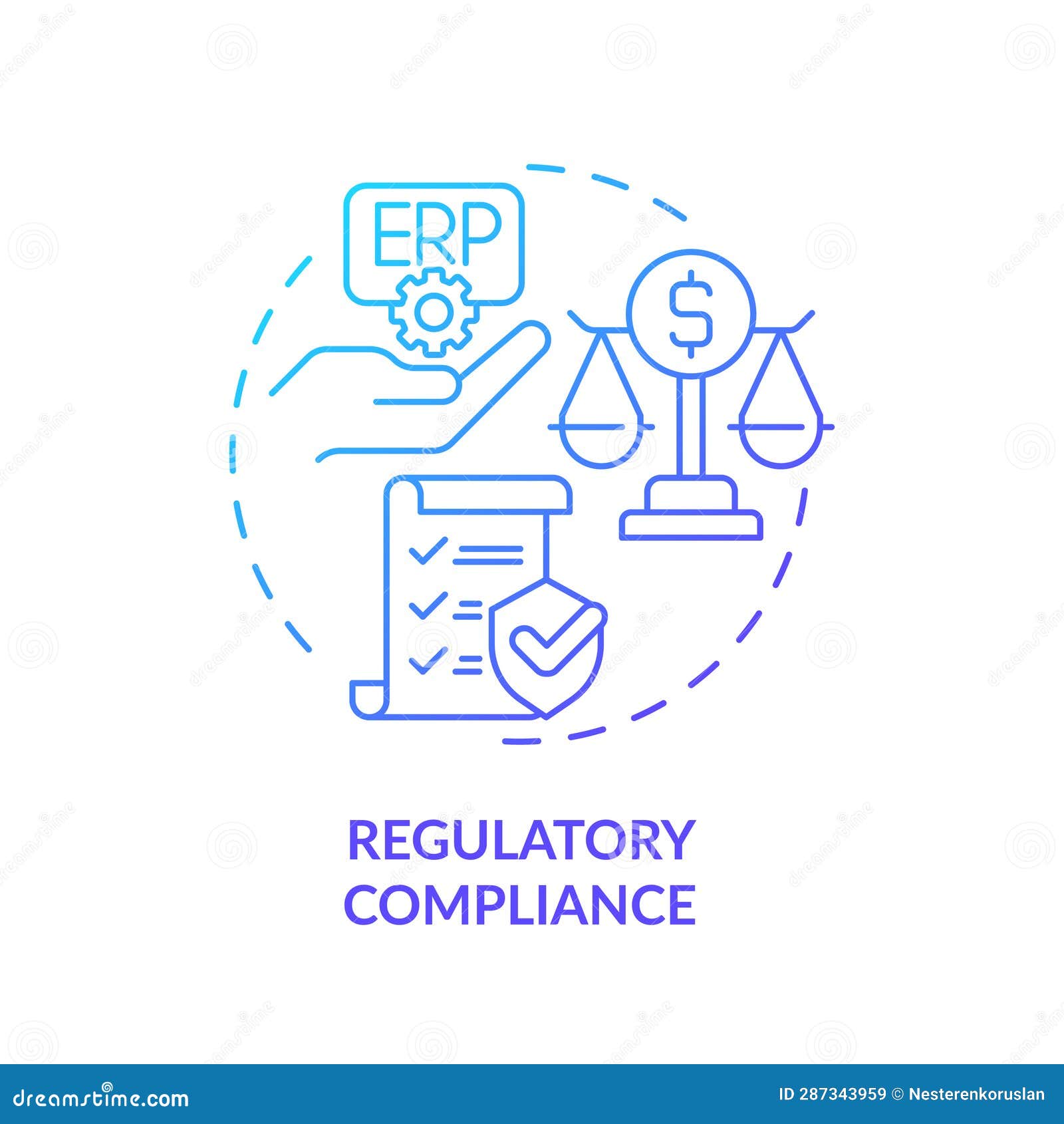 2D Regulatory Compliance Line Icon Concept Stock Illustration ...