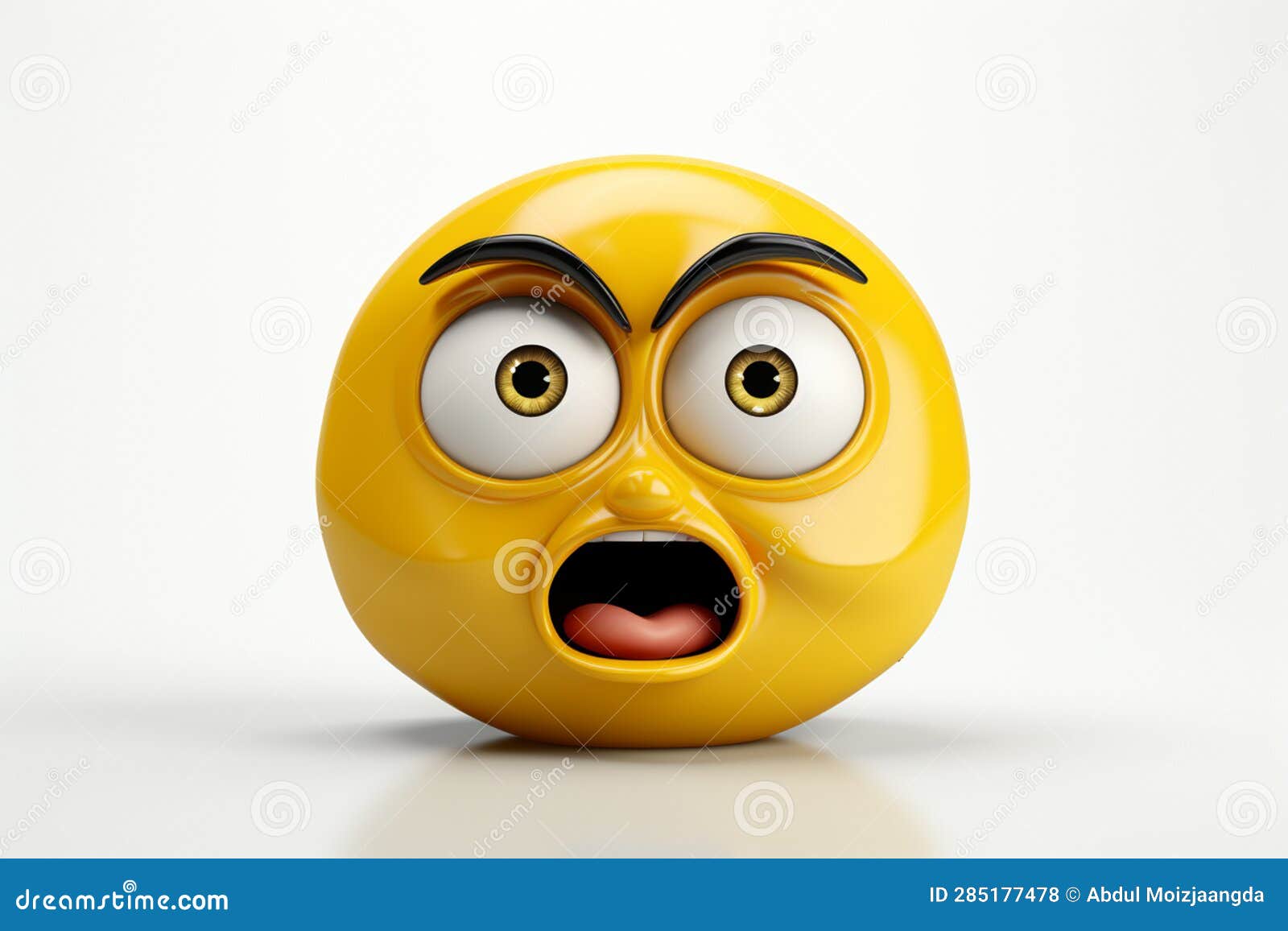 3D Rejecting Emoji on White Backdrop Stock Illustration - Illustration ...