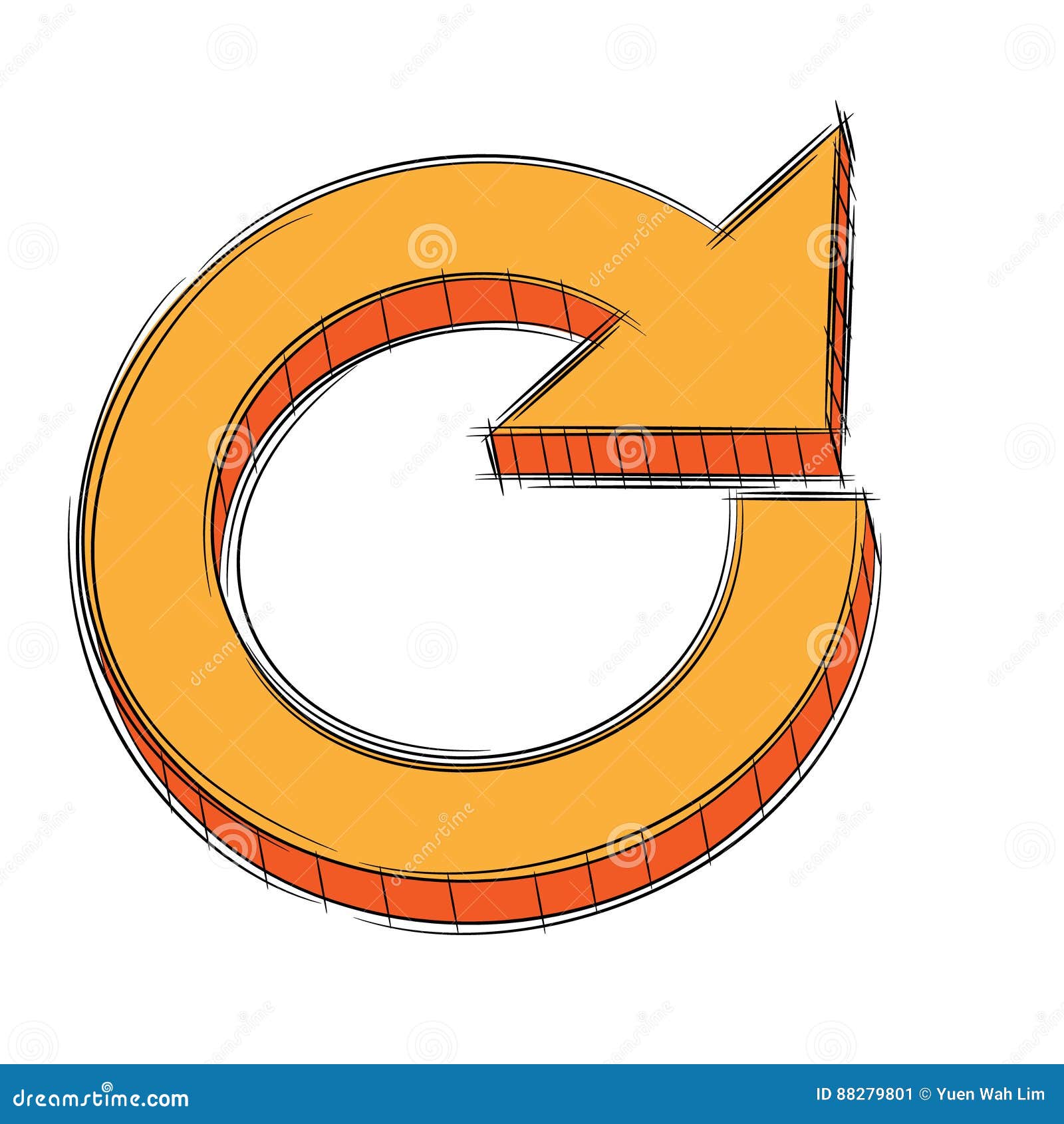 3D Reload or Refresh Icon. EPS8 Stock Vector - Illustration of drawn ...