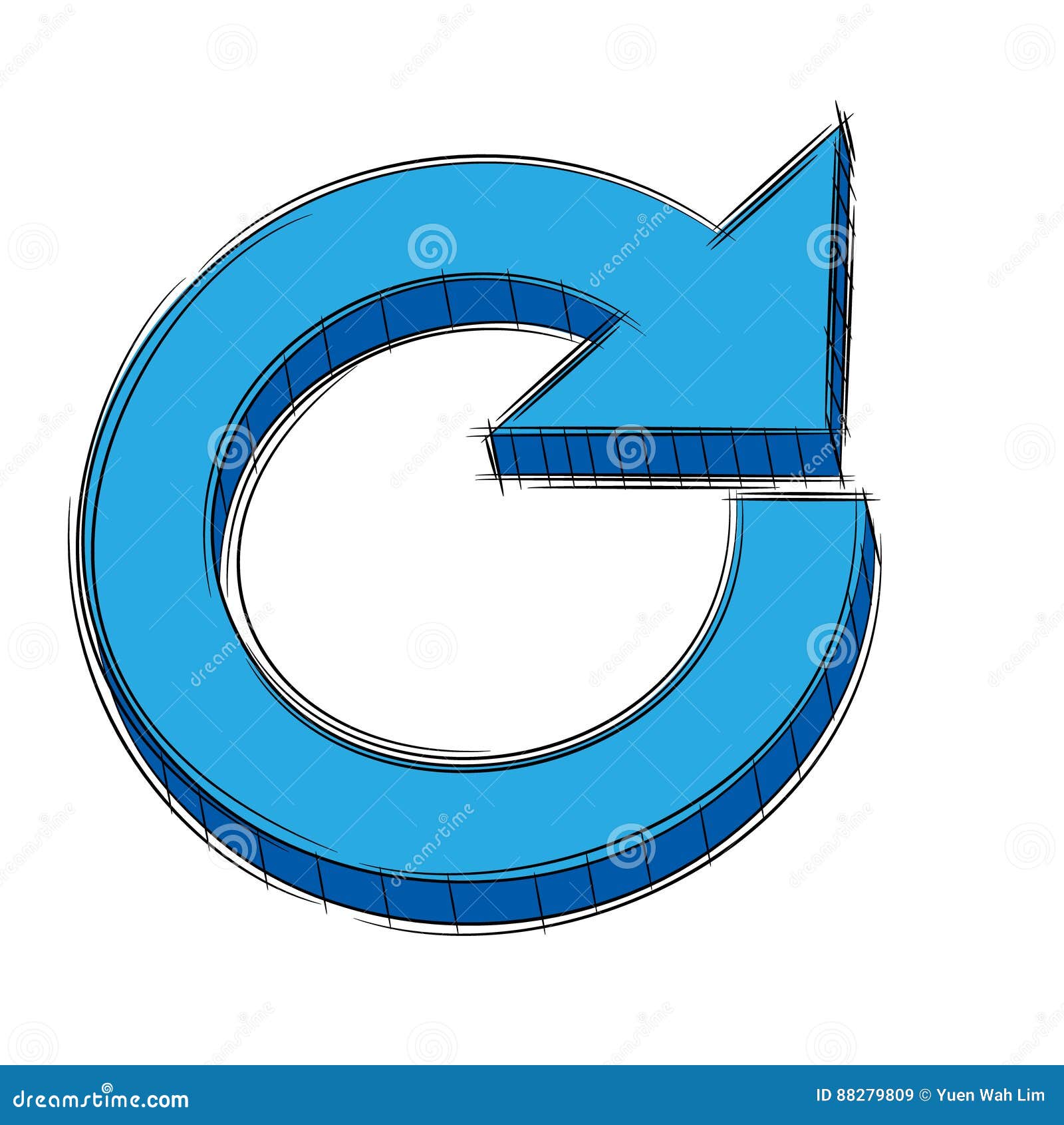 3D Reload or Refresh Icon. EPS8 Stock Vector - Illustration of drawn ...