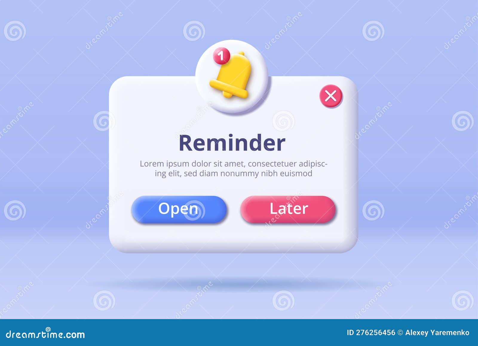 3D reminder concept stock vector. Illustration of communication - 276256456