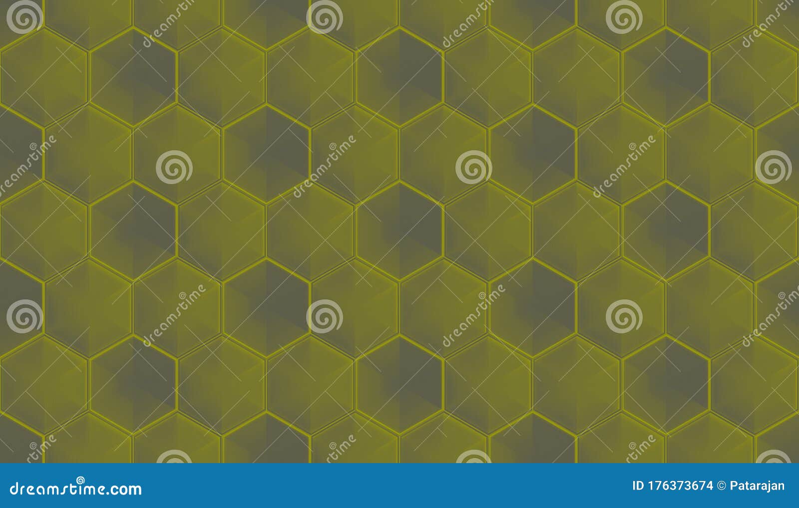 3d Rendeirng. Seamless Dark Yellow Color Hexagonal Shape Tile Pattern ...