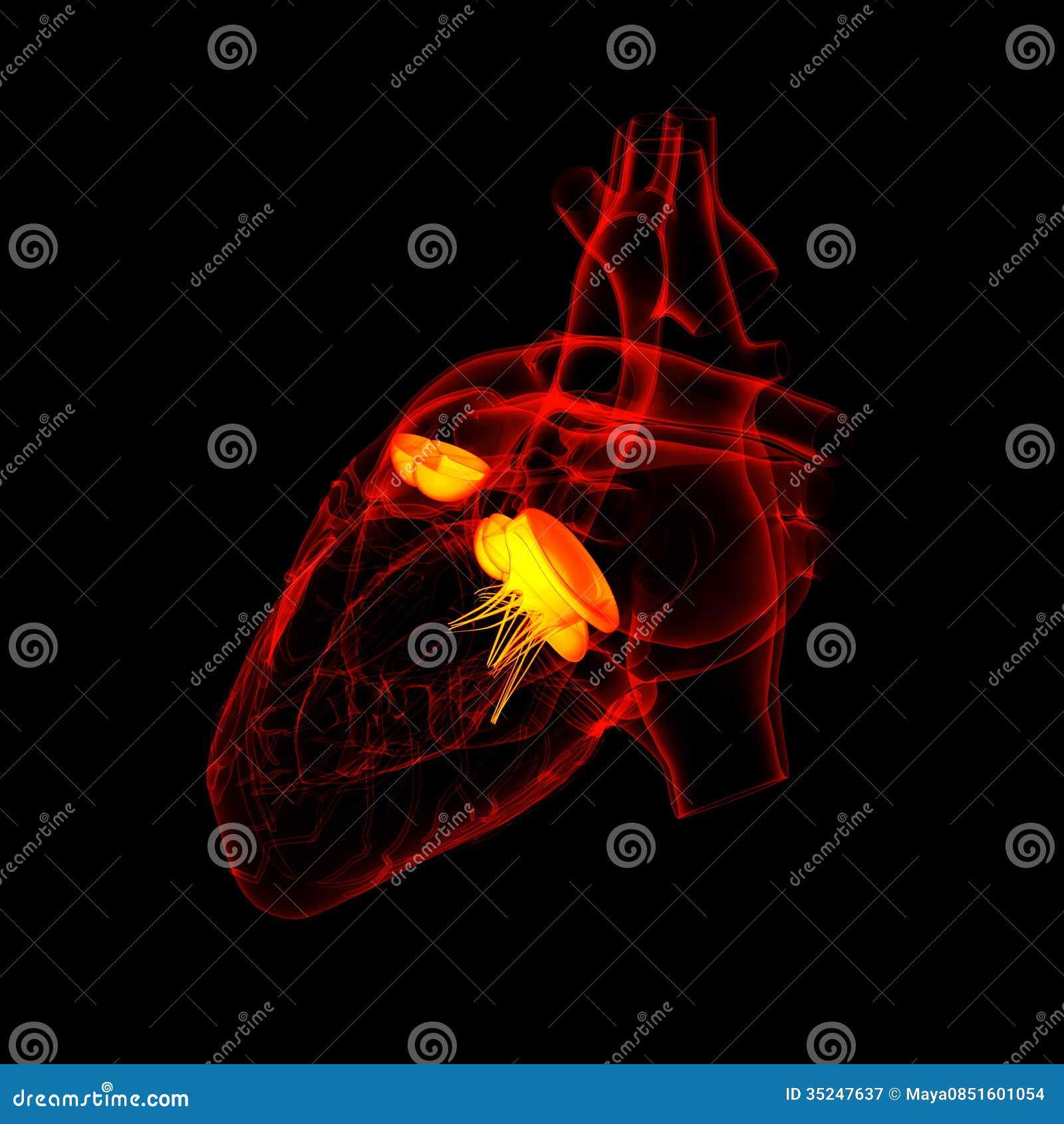 3d Rendent La Valvule Cardiaque Illustration Stock - Illustration du ...