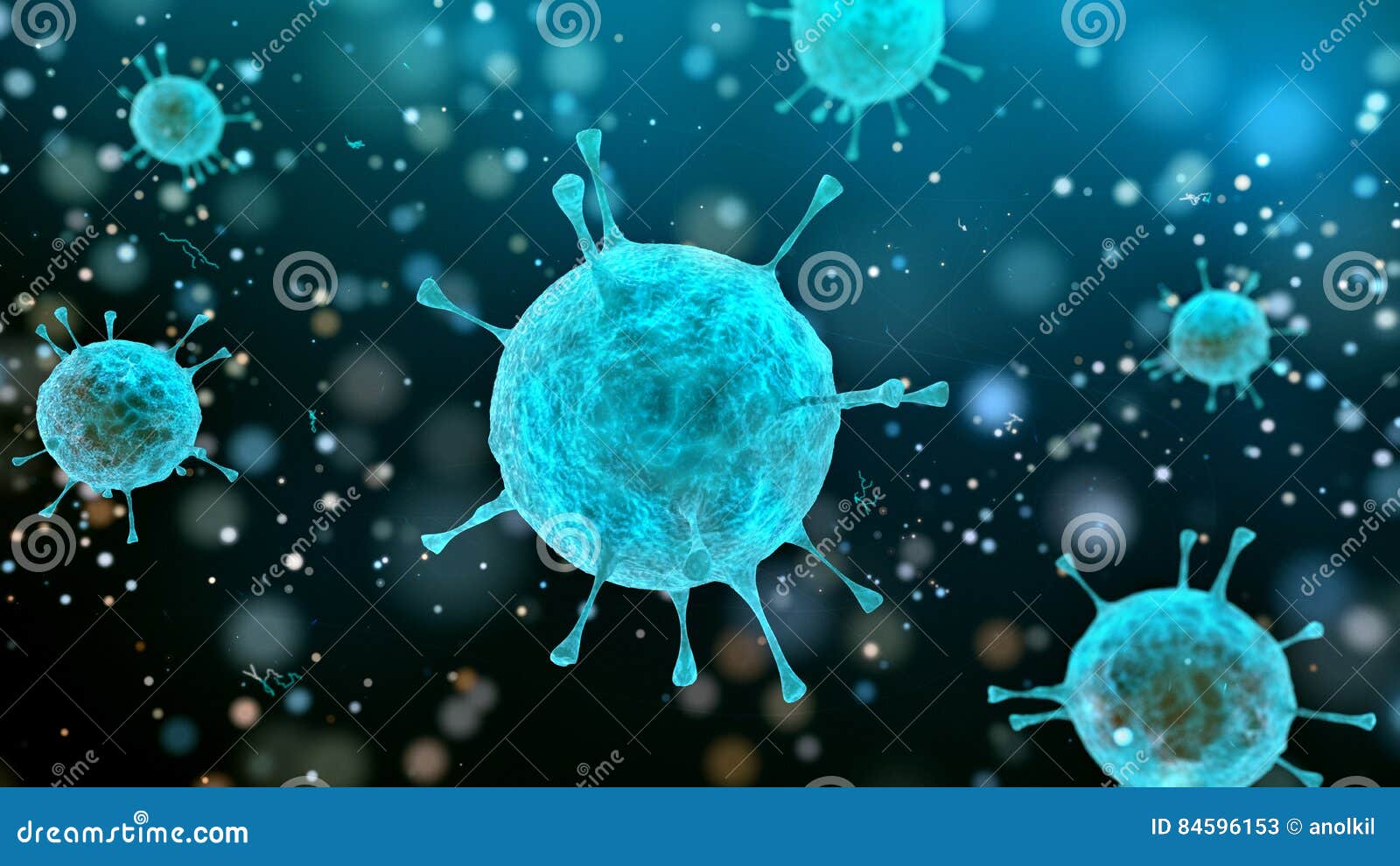 3D Rendent Le Virus De Bactéries, 3d Rendent Le Microbe Illustration ...