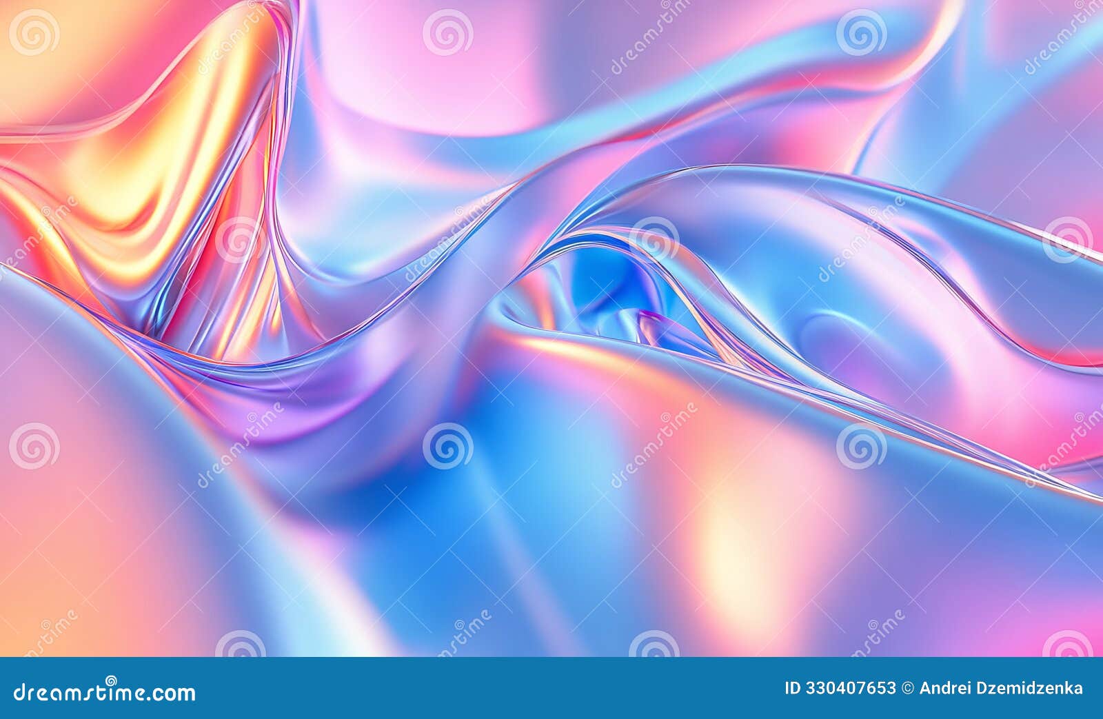 3D Render of Abstract Art 3d Background with Liquid Glass Substance in ...