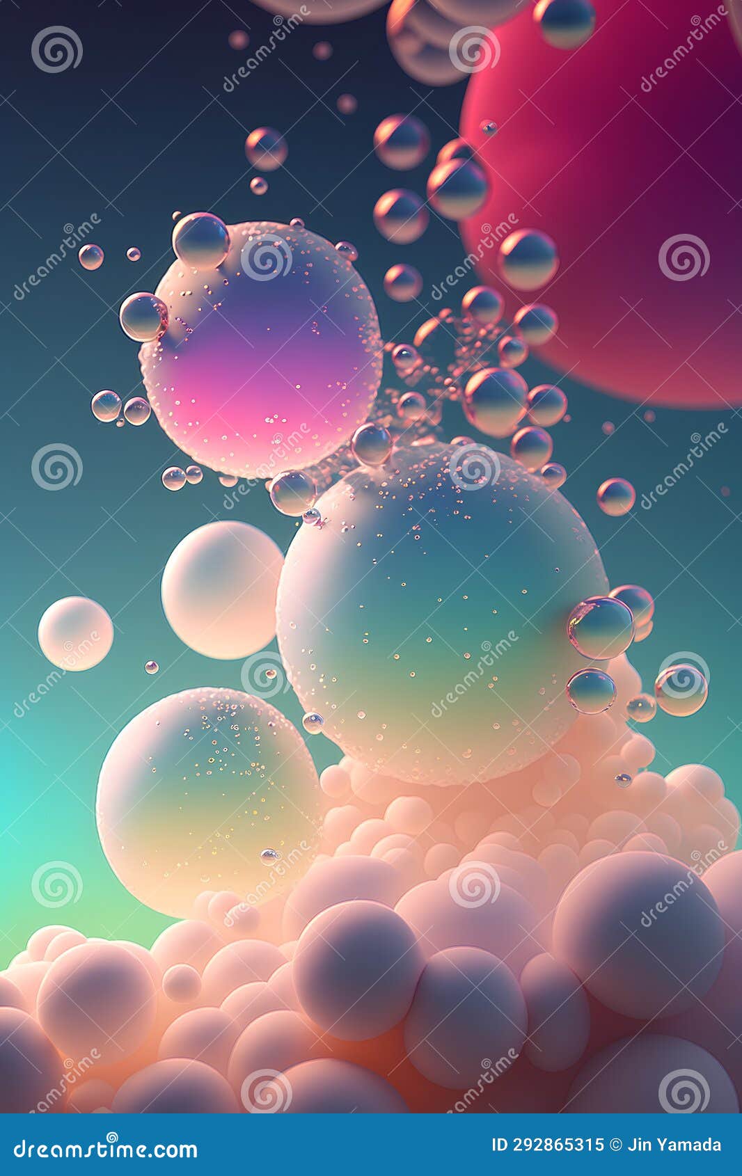 3d Render, Abstract Background with Air Bubbles, Multicolored Stock ...