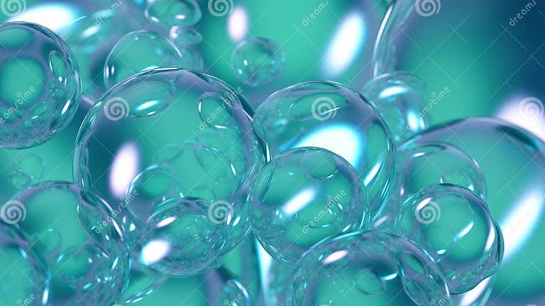 3d Render Abstract Background With Air Bubbles Sparkling Water Drops
