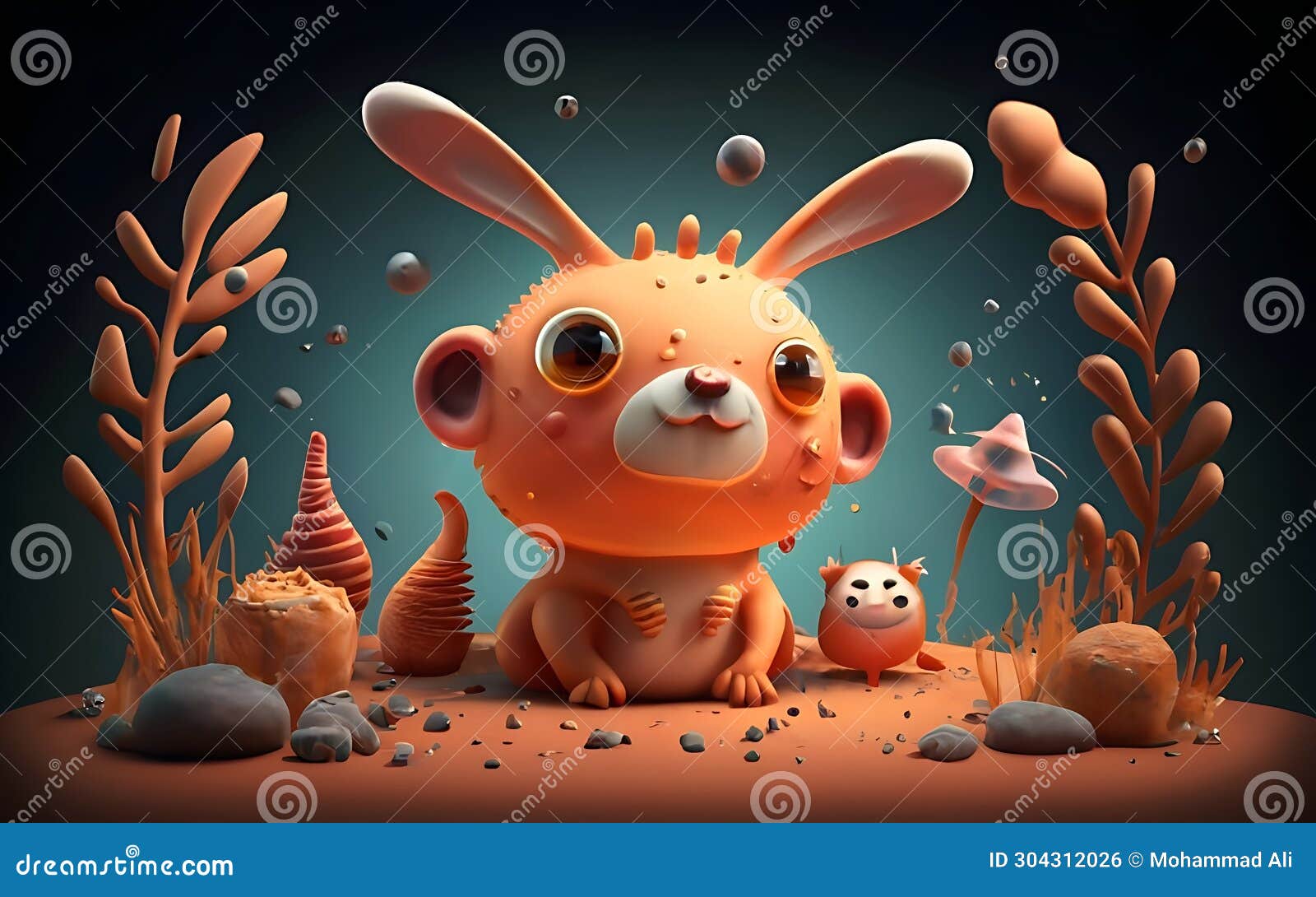 3d Render Abstract Background Animals Stock Illustration - Illustration ...