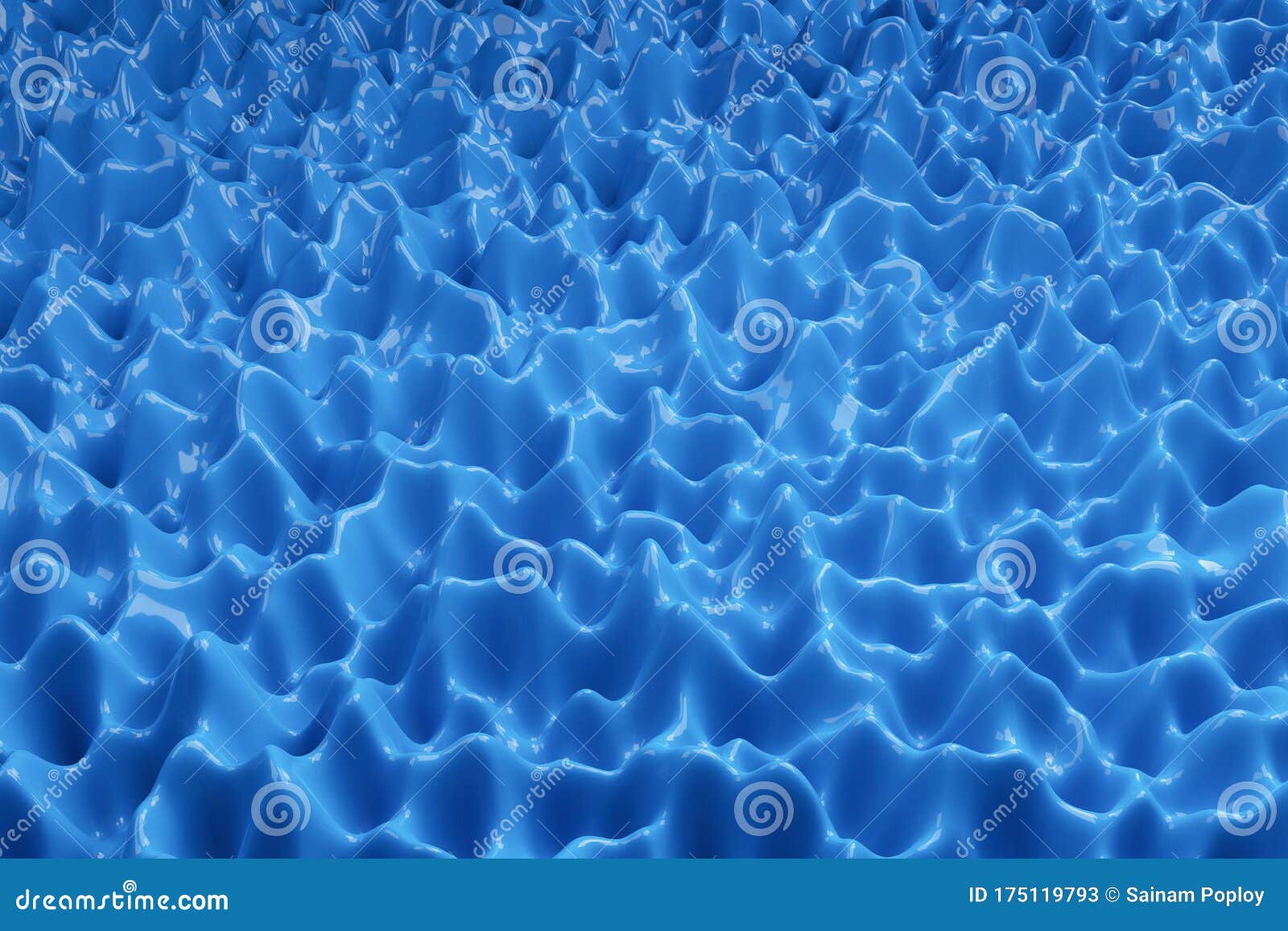 3D Render Abstract Background. Blue Liquid Texture Stock Illustration ...