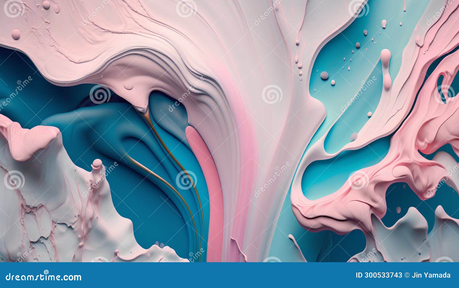 3d Render, Abstract Background with Blue and Pink Paint Splashes Stock ...