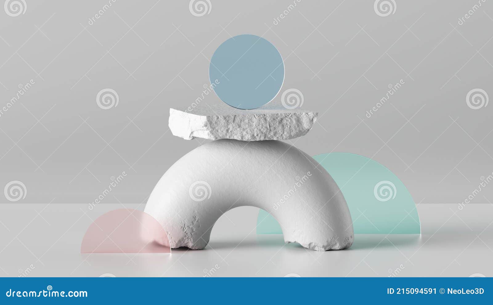 3d Render, Abstract Background with Broken Rocks, Cobblestones Ruins ...