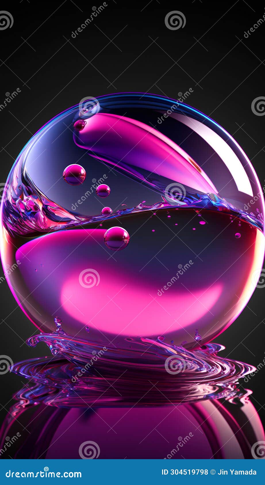 3d Render, Abstract Background, Bubbles in Water, Round Shape Stock ...
