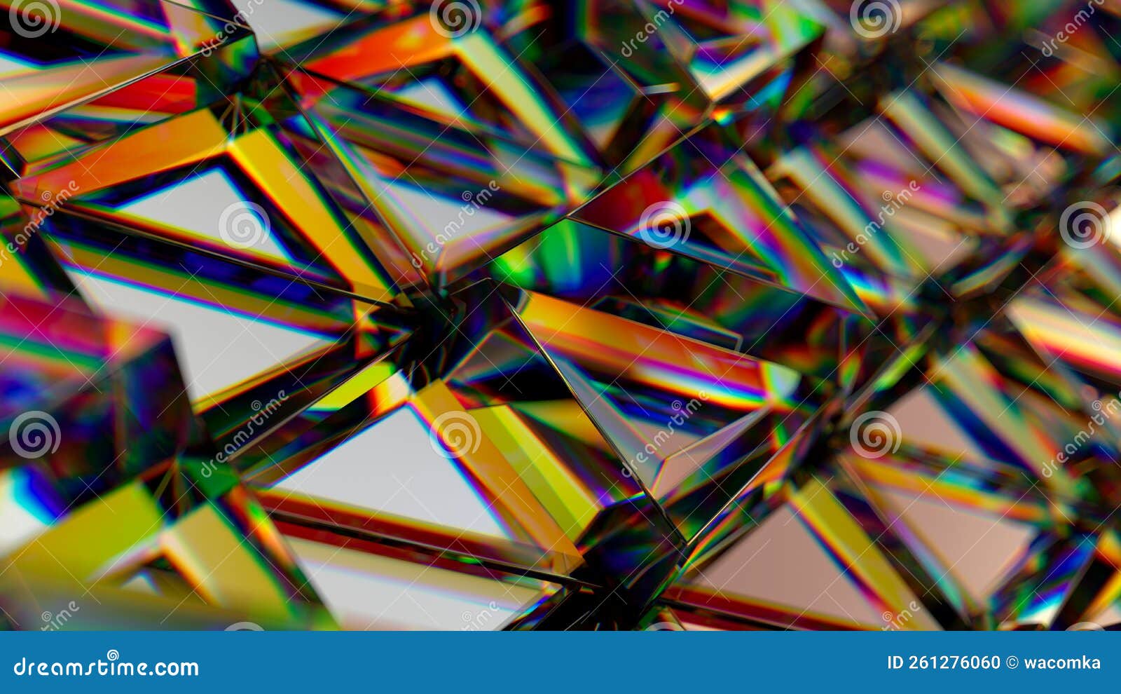 3d Render, Abstract Background with Colorful Crystal Glass Texture ...