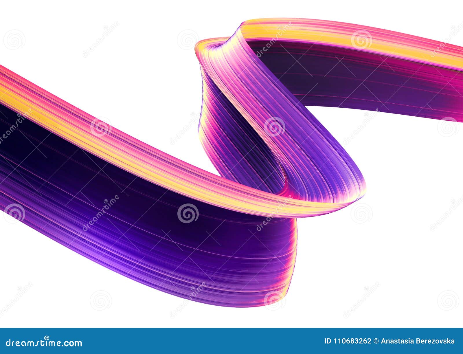 3D Render Abstract Background. Colorful Twisted Shapes in Motion ...