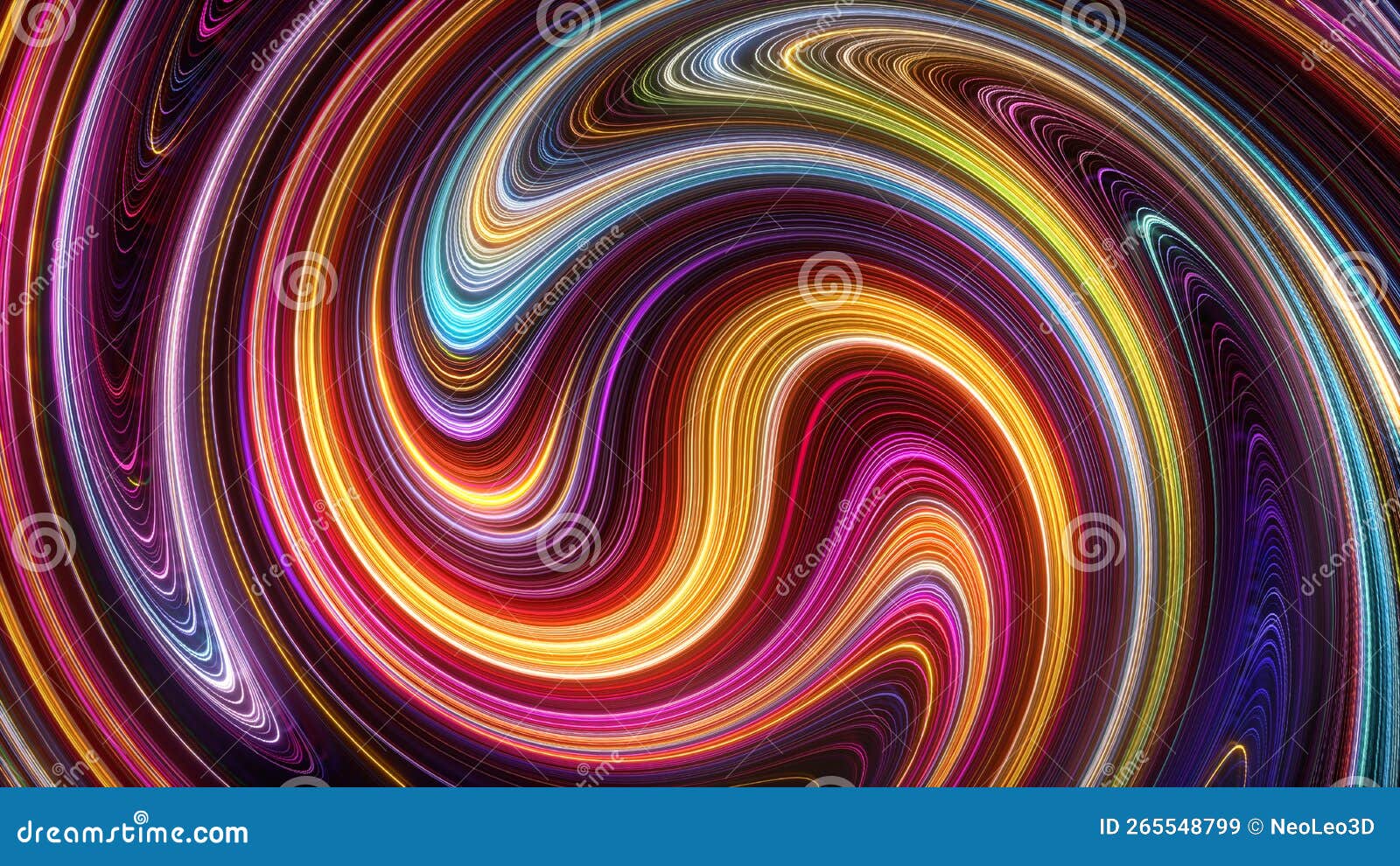 3d Render, Abstract Background with Curvy Colorful Lines. Modern ...