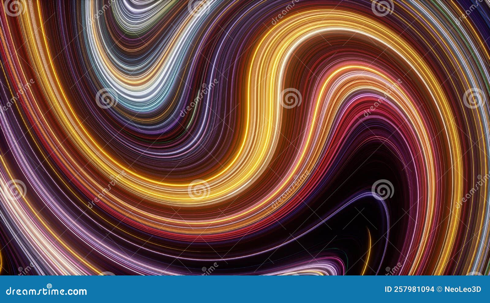 3d Render, Abstract Background with Curvy Lines. Modern Wallpaper Stock ...