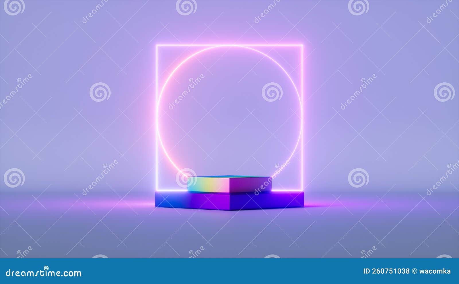 3d Render, Abstract Background with Empty Square Metallic Pedestal and ...