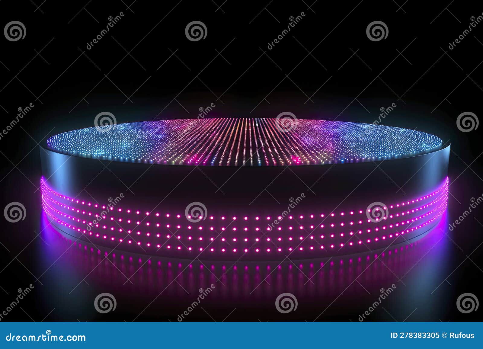 3d Render, Abstract Background, Glowing Dots, Screen Pixels, Neon ...
