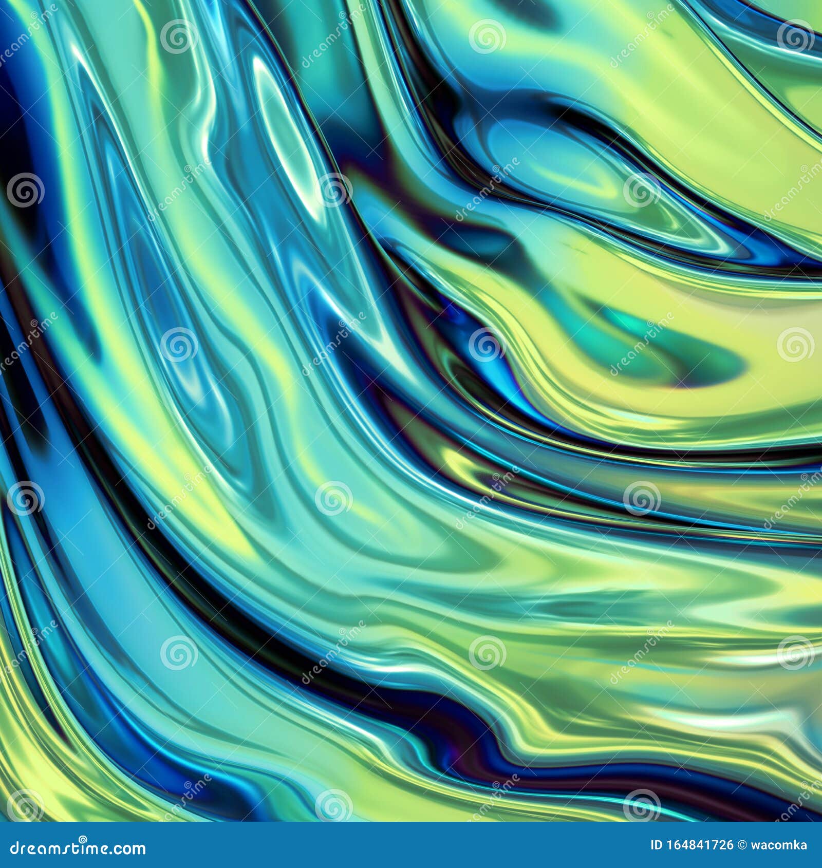 3d Render, Abstract Background, Green Holographic Foil, Iridescent Wavy ... 3d Render, Abstract Background, Green Holographic Foil, Iridescent Wavy ...