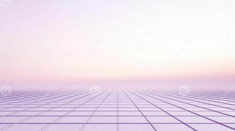 3d Render of an Abstract Background with a Grid and a Sunset Stock ...