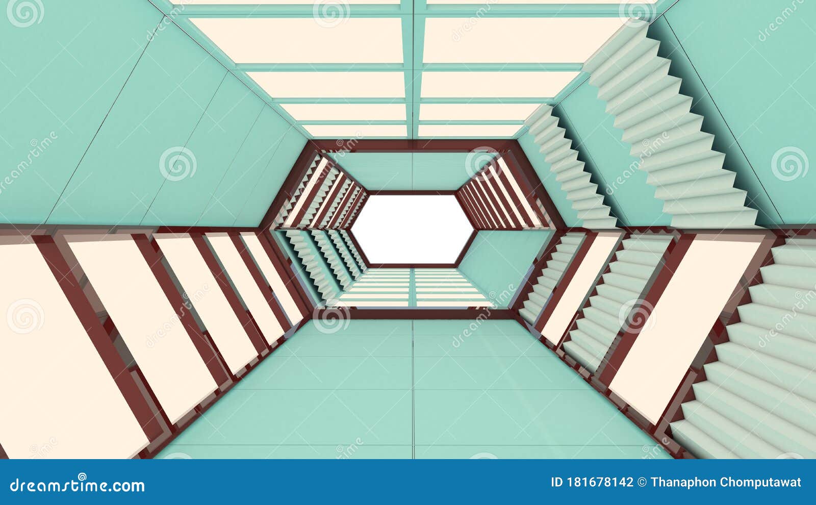 Hexagon Gate Into A Magical Fairy World. Abstract Dimensions Design ...